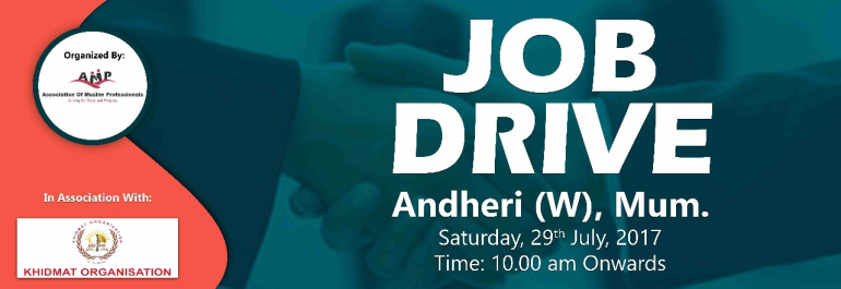 AMP to Organise Job Drive in Andheri on 29th July '17